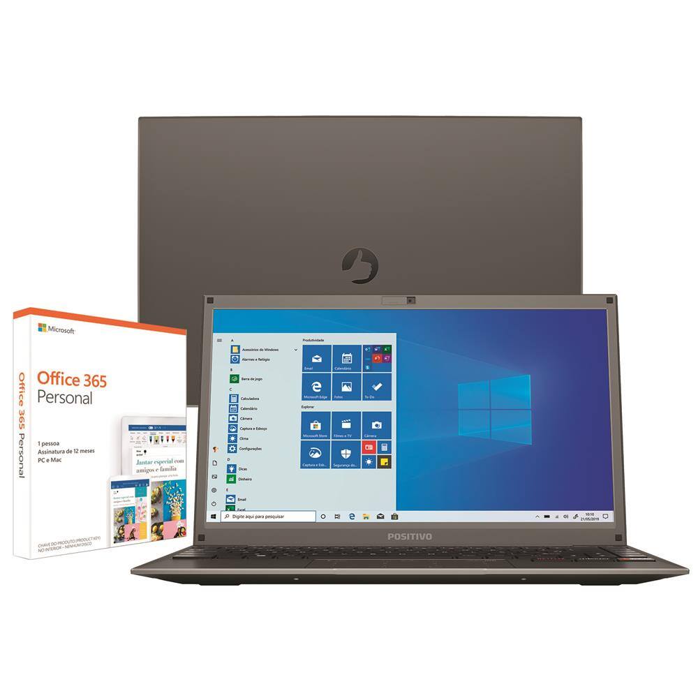 Notebook positivo dual core 4gb 500gb tela 14 windows 10 motion | Extra