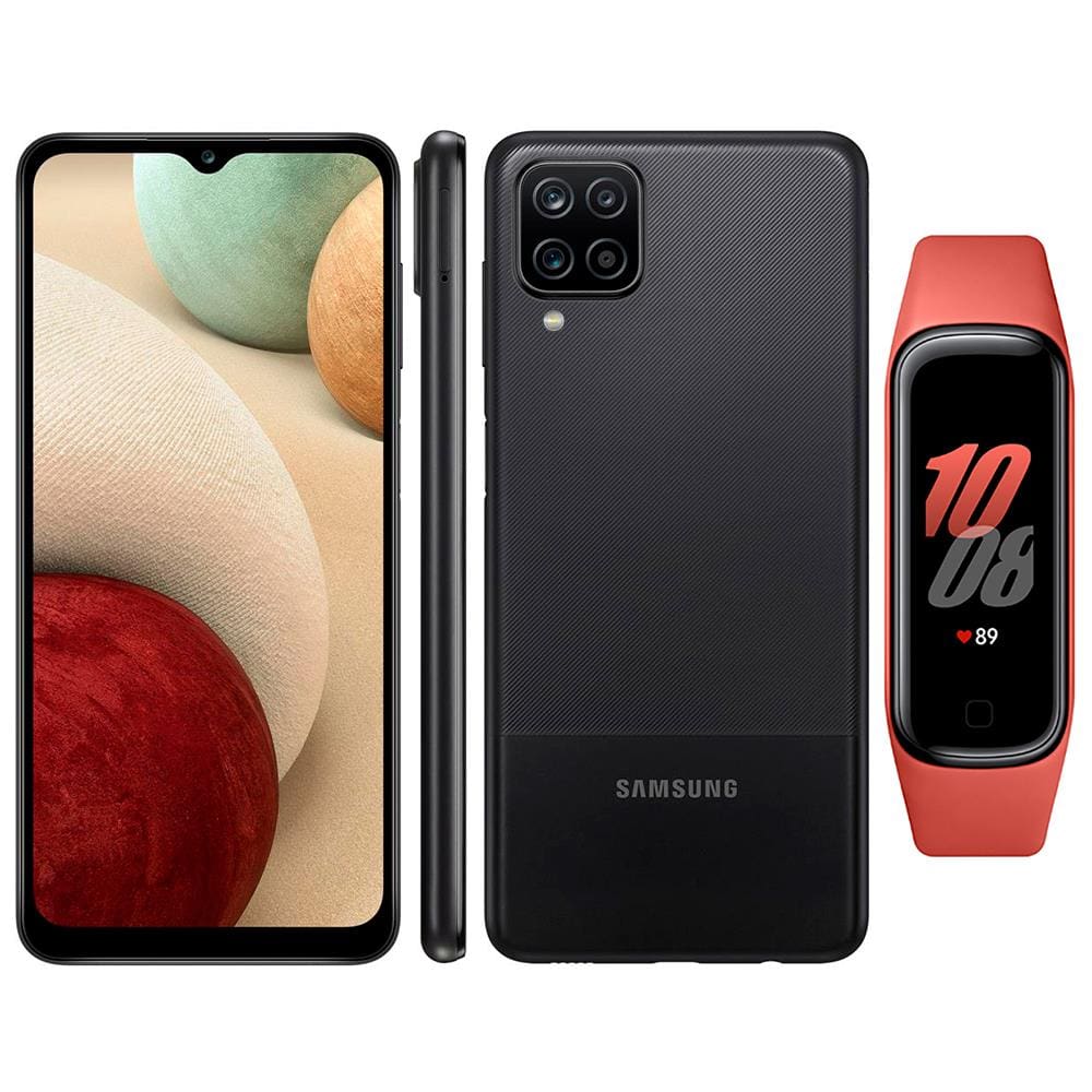 Smartphone samsung galaxy a12 64gb vermelho 4g octa core 4gb ram 6 5 ...