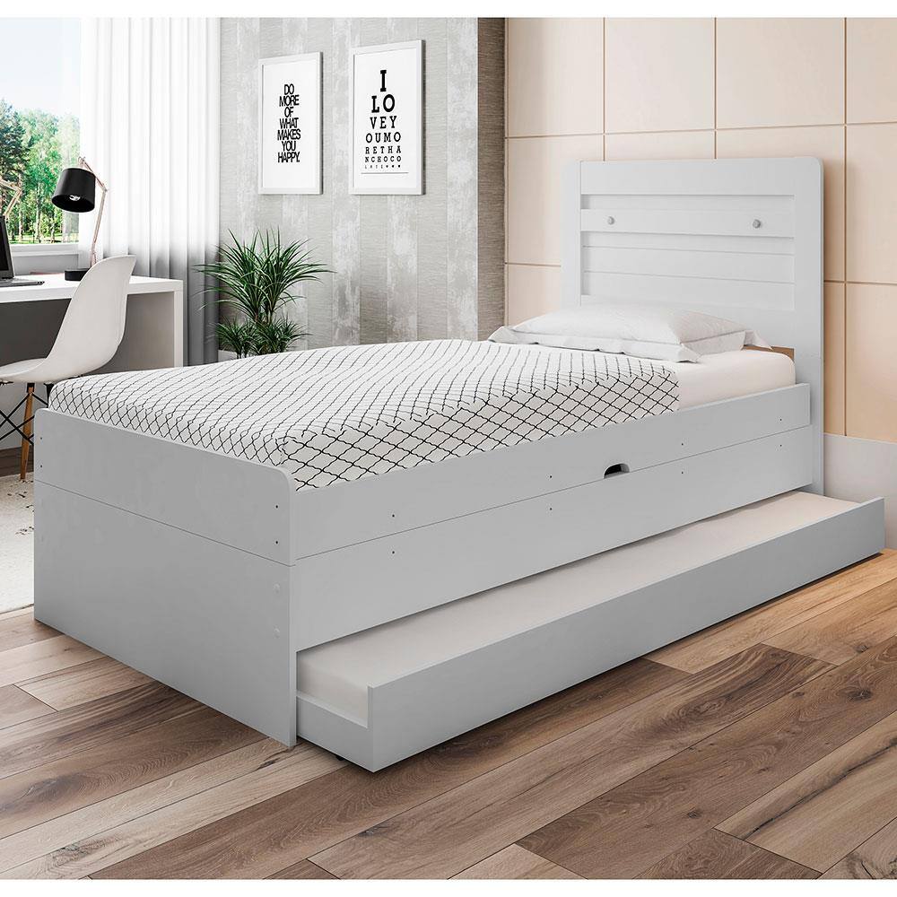 Cama Solteiro Baú Com cama auxiliar Framar Larissa | Extra