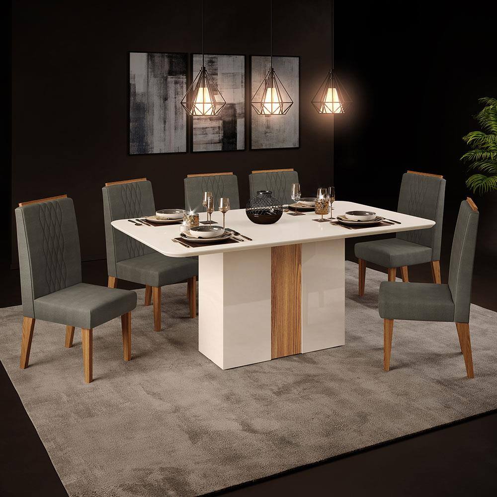 Mesa jantar 6cadeira cor cinza | Extra