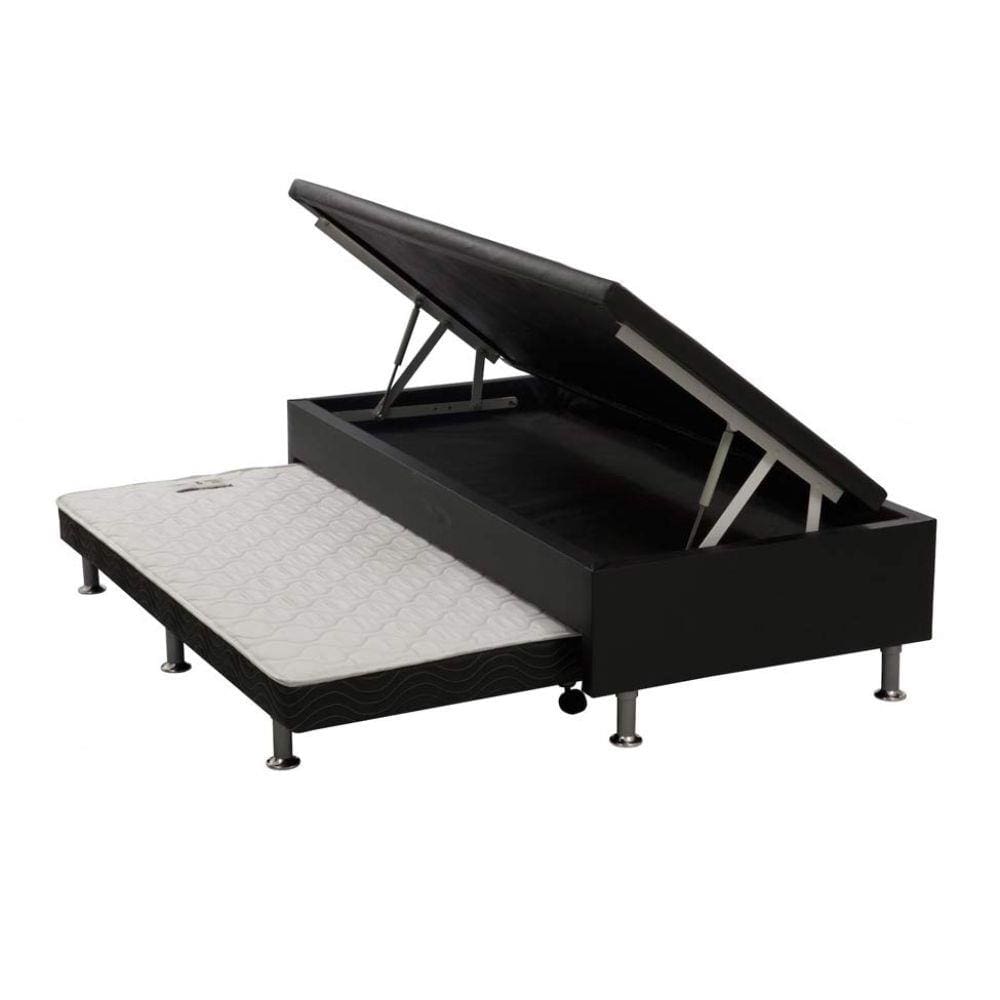 Base cama box solteiro com bau e com cama auxiliar | Extra