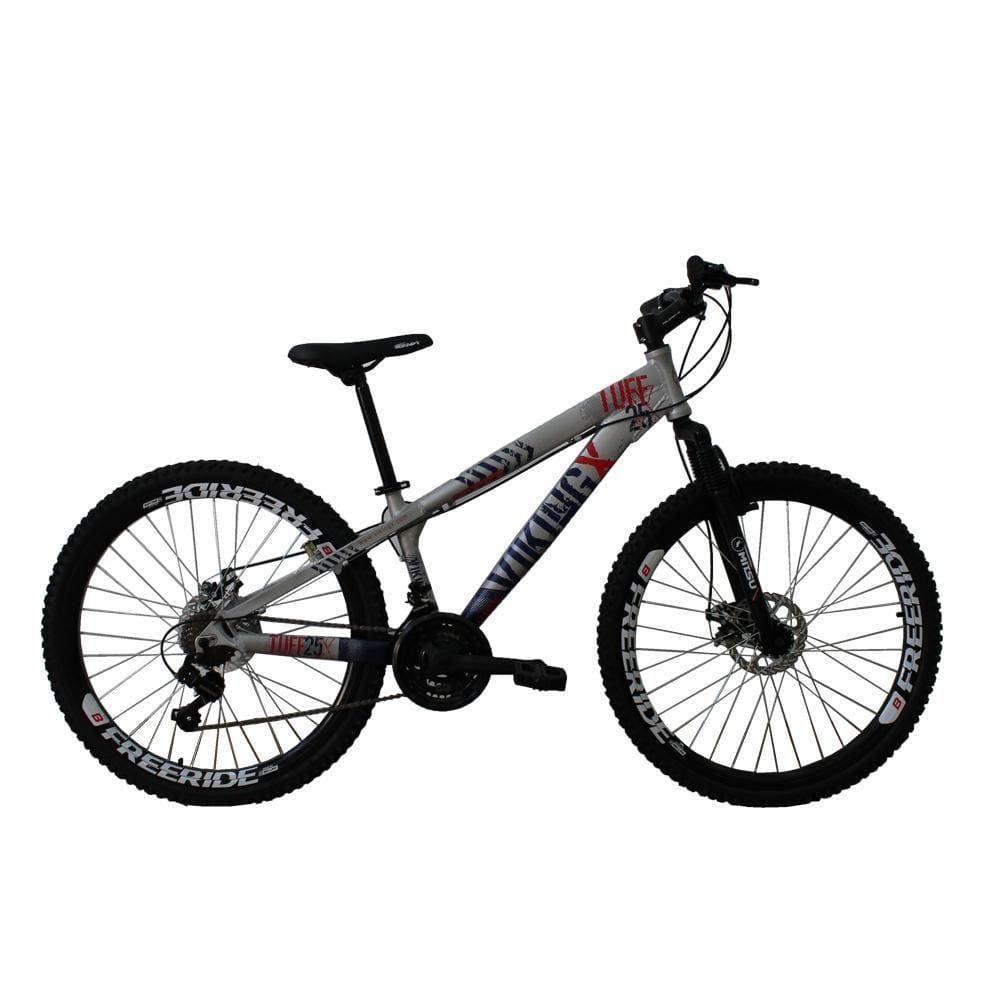Bicicleta viking x tuff25 freeride aro 26 freio a disco 21 velocidades cambio shimano branco ...