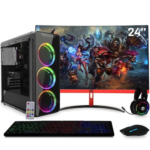 PC Gamer com Monitor Gamer 24" 144hz | Extra