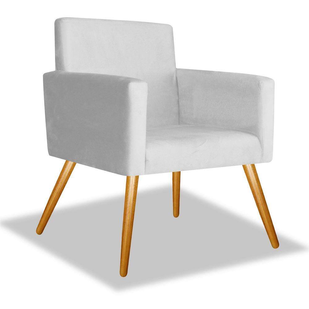 Poltrona cadeira decorativa beatriz pes palito corano branco para ... Poltrona cadeira decorativa beatriz pes palito corano branco para ...