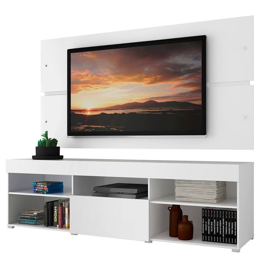 Rack branca com painel ripado | Extra