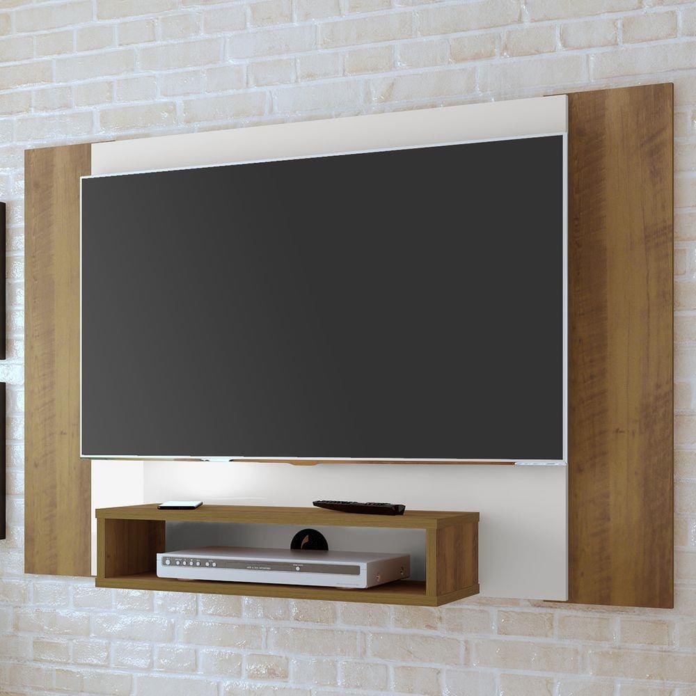 Painel cine artely pinho com ripado com off white | Extra