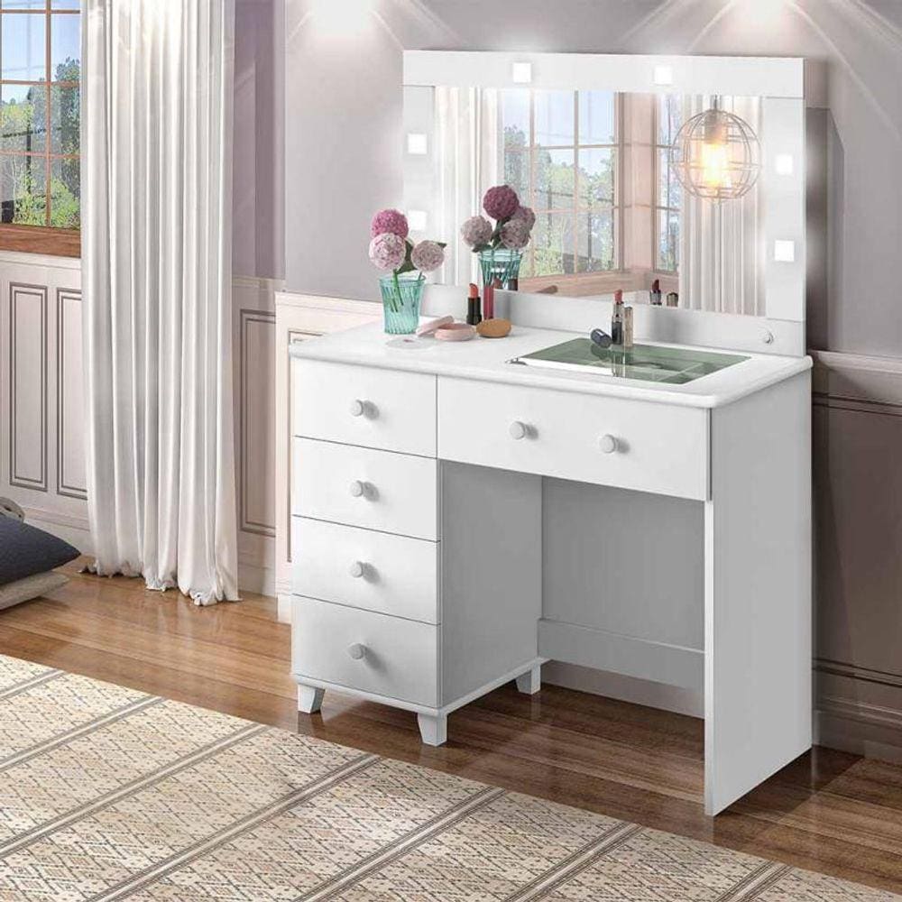 Penteadeira camarim com vidro espelho | Extra