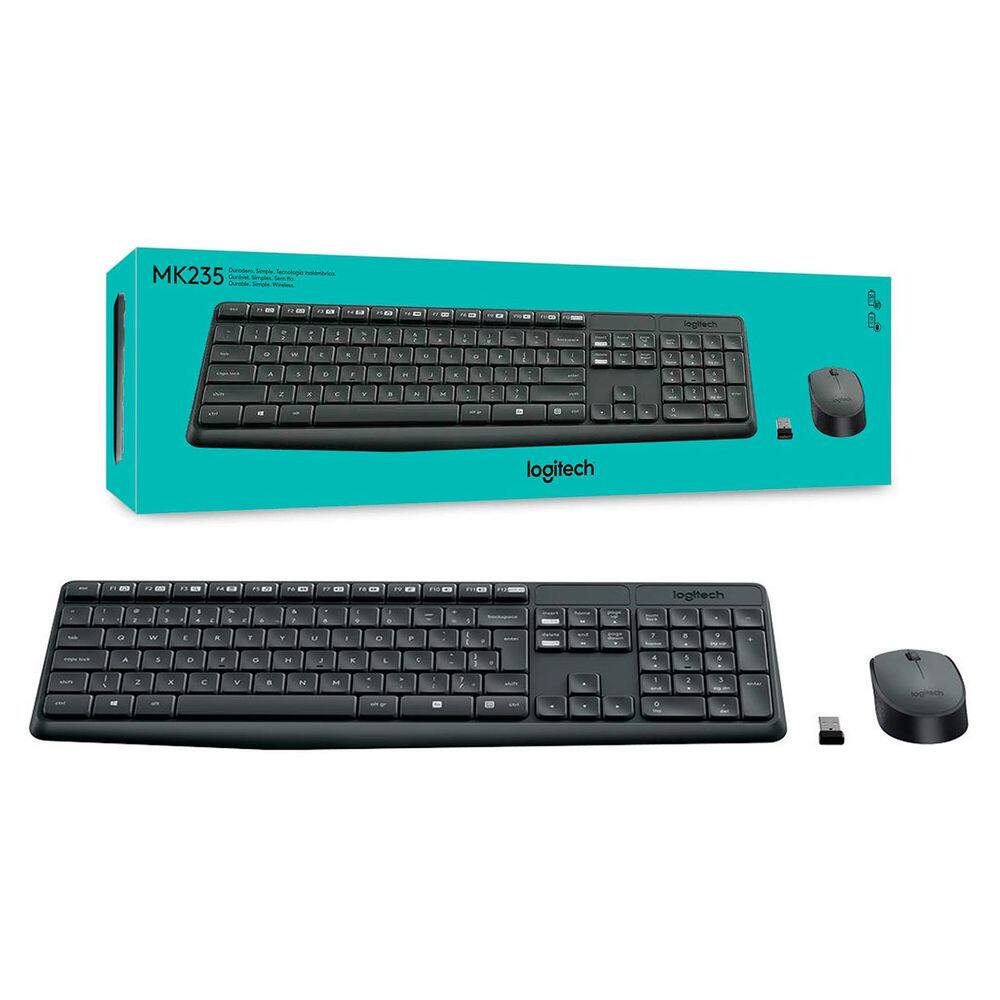 Kit wireless combo teclado e mouse sem fio logitech mk220 com design ...