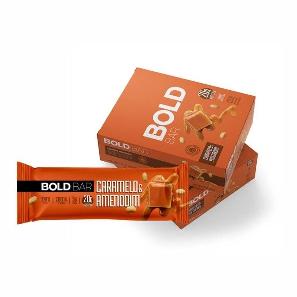 Bold bar barra proteina snacks caramelo amendoim caixa12 unidades | Extra
