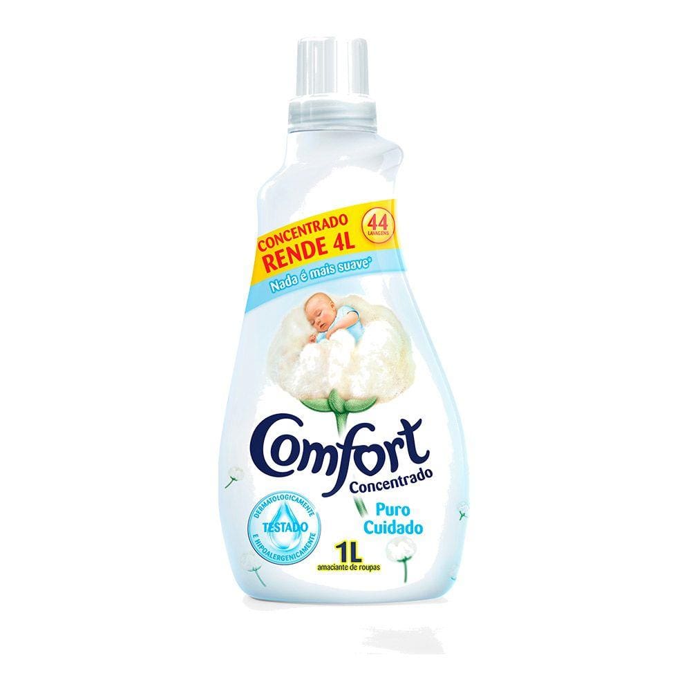 Amaciante comfort concentrado puro cuidado 1 litro 12 unidade | Extra