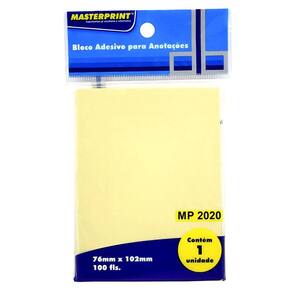 Bloco de notas adesivo 76x76 mm amarelo postit 3m | Extra