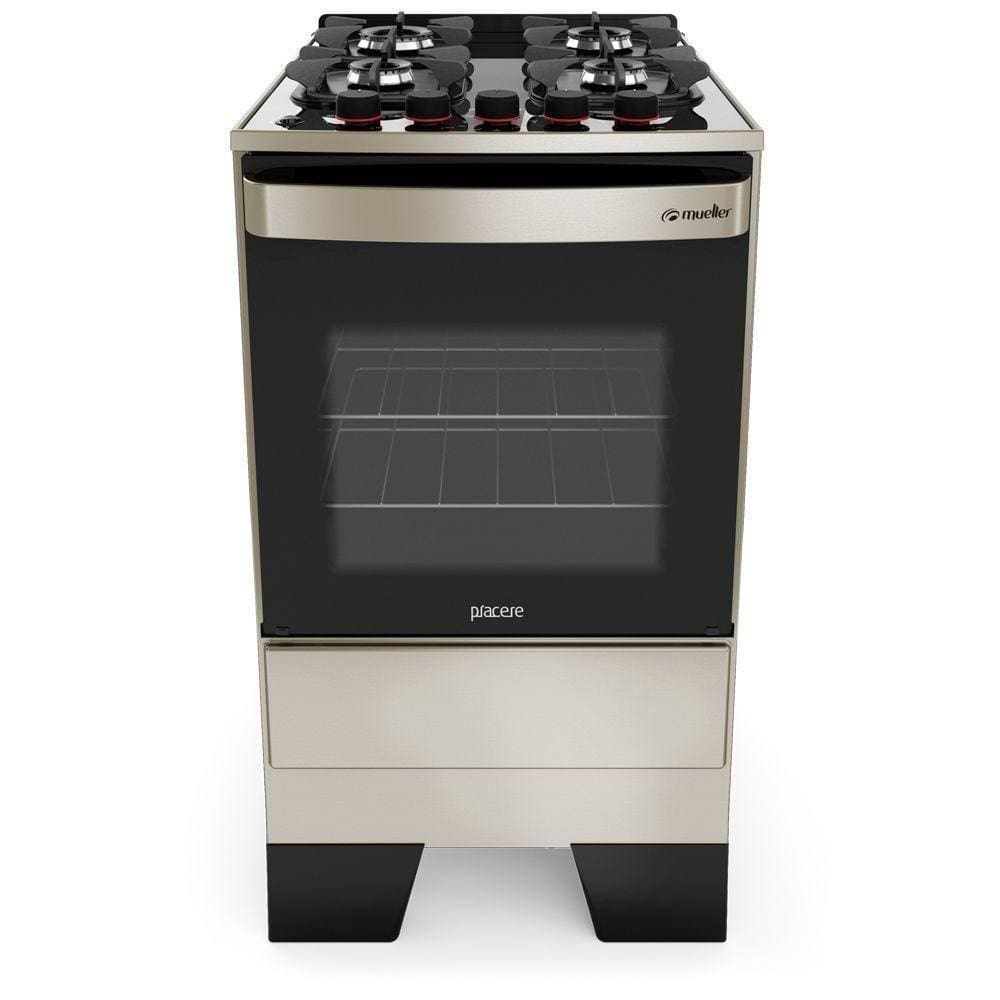 Fogao inox 4 bocos com mesa vidro | Extra