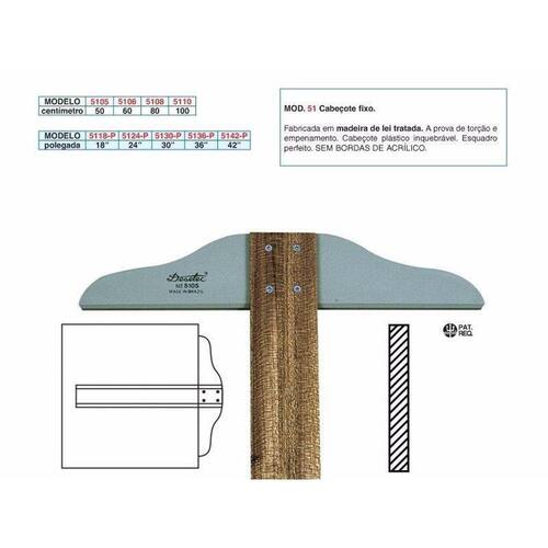Regua T Simples De Madeira 100Cm 5110 | Extra