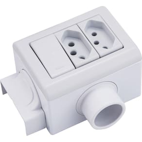 Caixa de sobrepor x eletrodutos e canaletas tramontina lizflex multiuso branca | Extra