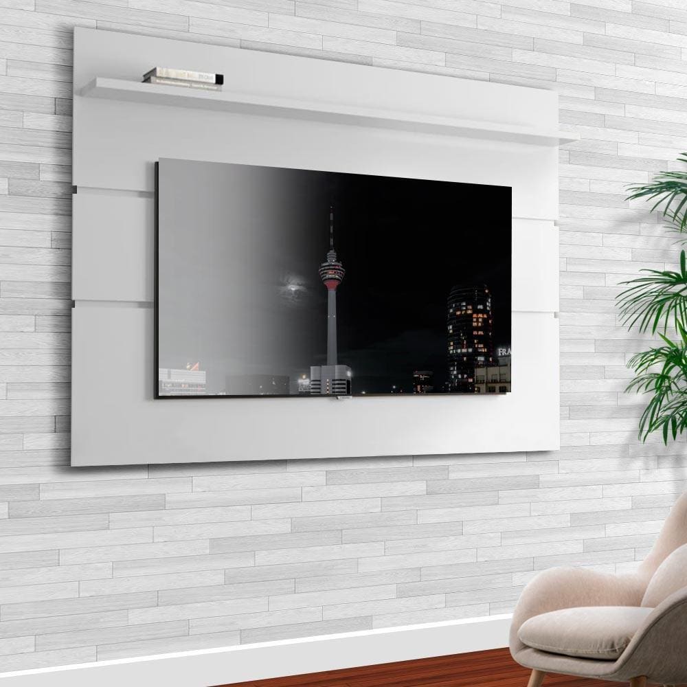Painel tv branco acetinado quarto | Extra