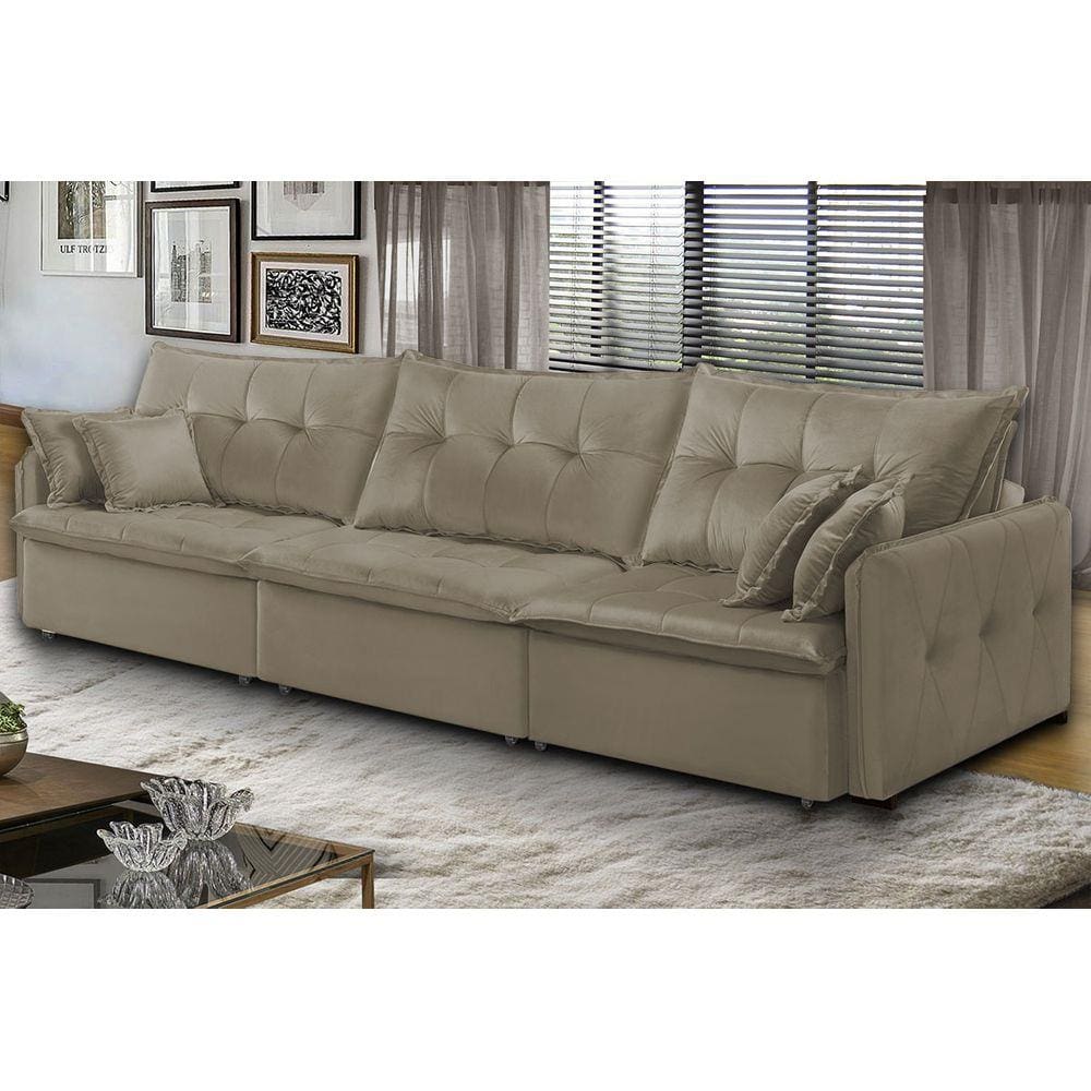 Sofá Cama Casal 7 Lugares Retrátil 333 | Extra