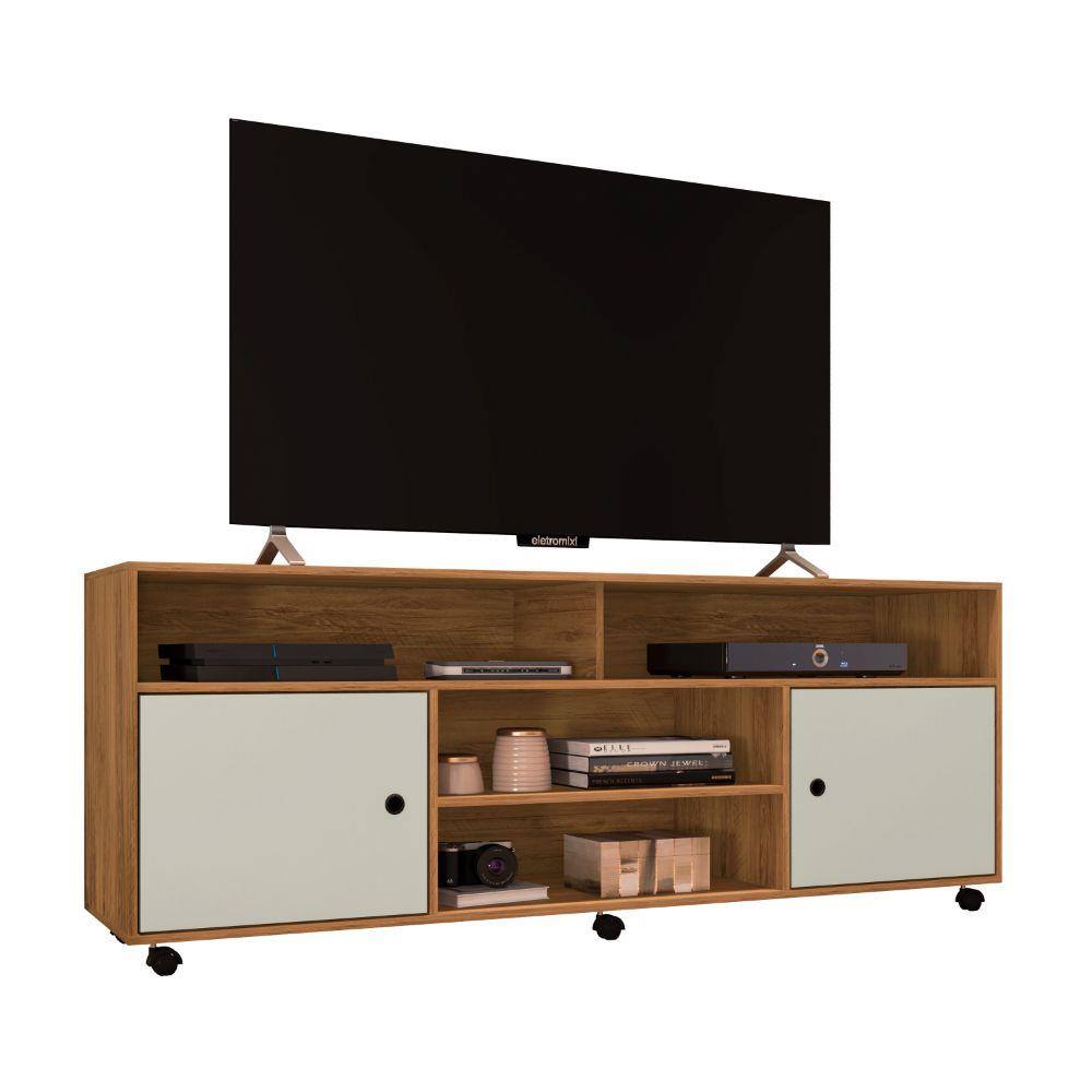 Rack tv sala mdf fendi nature 180cm com rodinhas | Extra