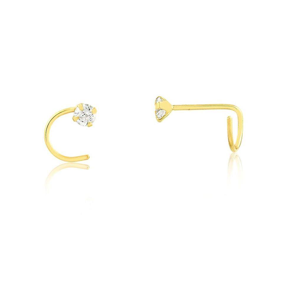 Piercing Nariz Em Ouro 18k Argola Ponto Luz Au5343 Bruna Tessaro