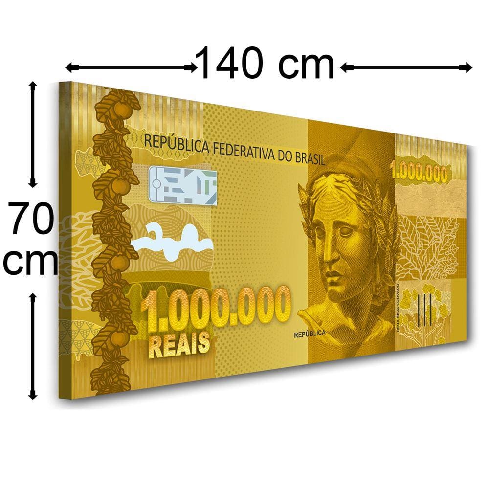 Quadro decorativo 1 milhao de reais com moldura preta100x50cm escritorio sala | Extra