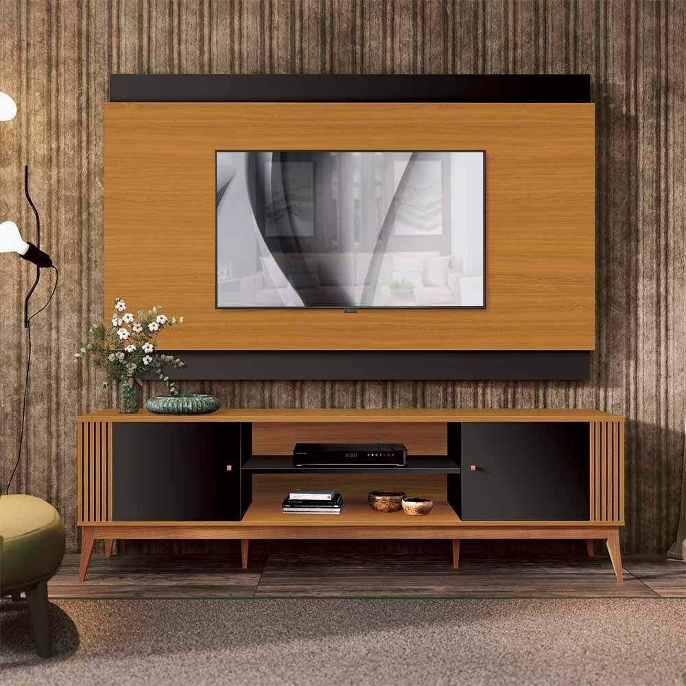 Painel tv e rack ripado | Extra