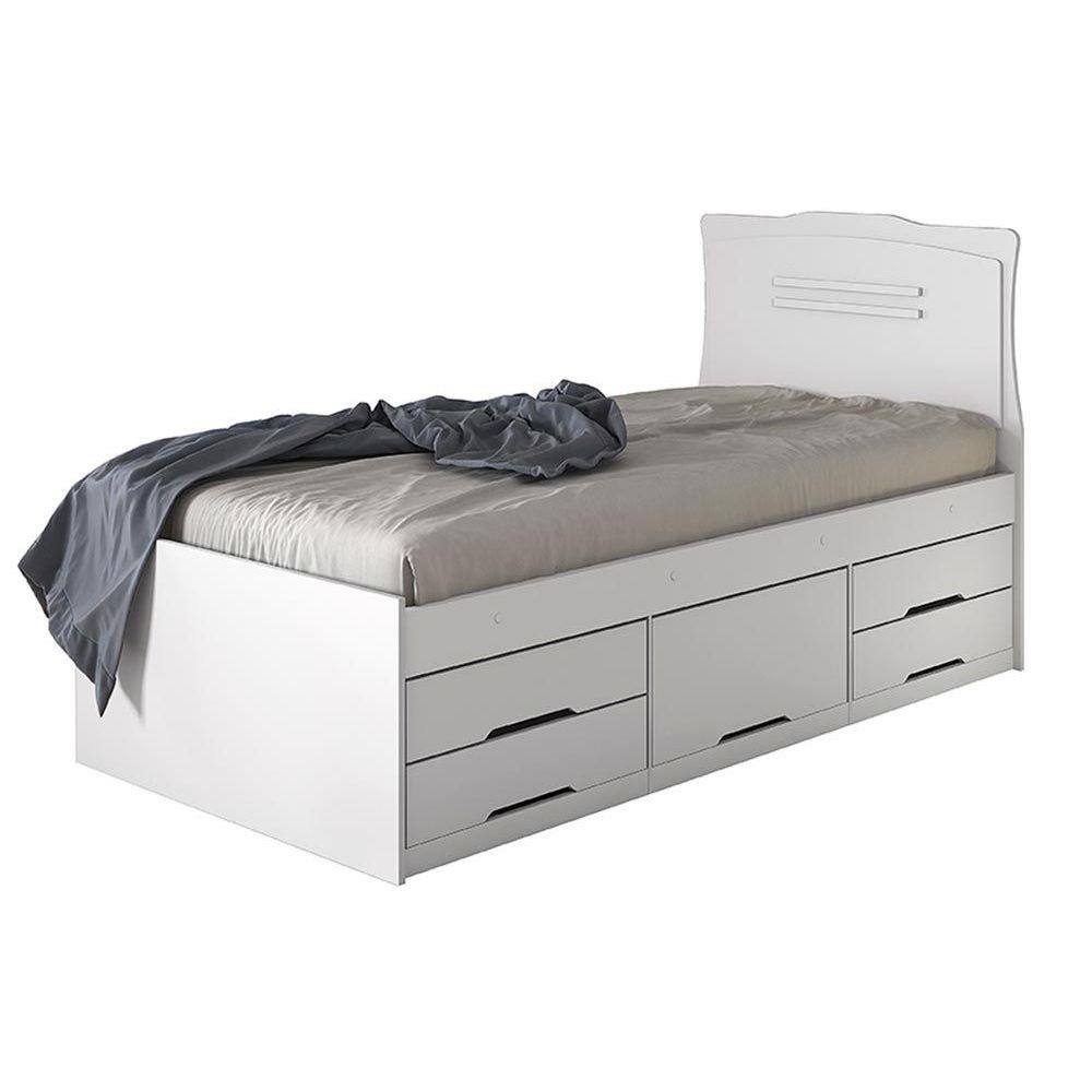 Cama solteiro com gaveta amendoa | Black Friday Extra
