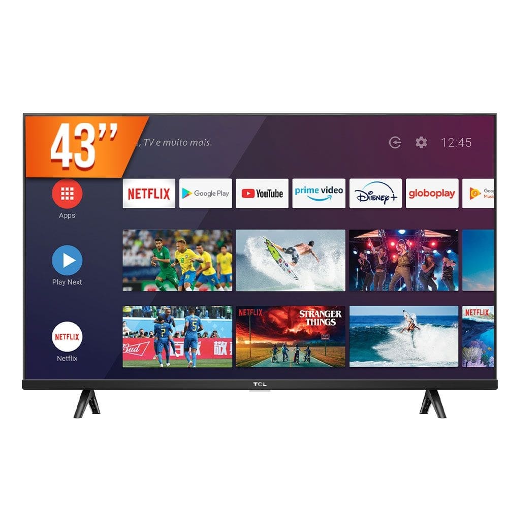 Smart TV 43" Full HD LED TCL Android TV 43S615 VA Wi Fi Bluetooth HDR ...