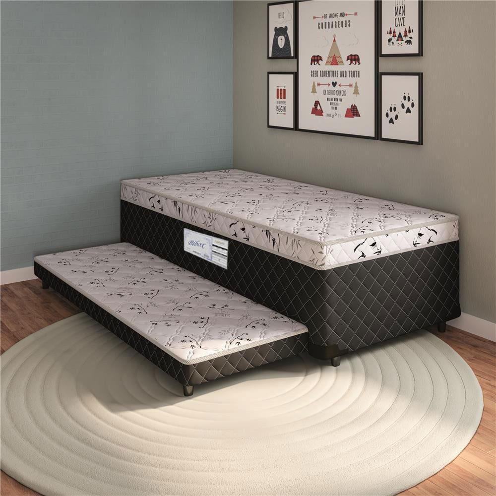 Cama box conjugada solteiro carol ortopedica com cama auxiliar | Extra