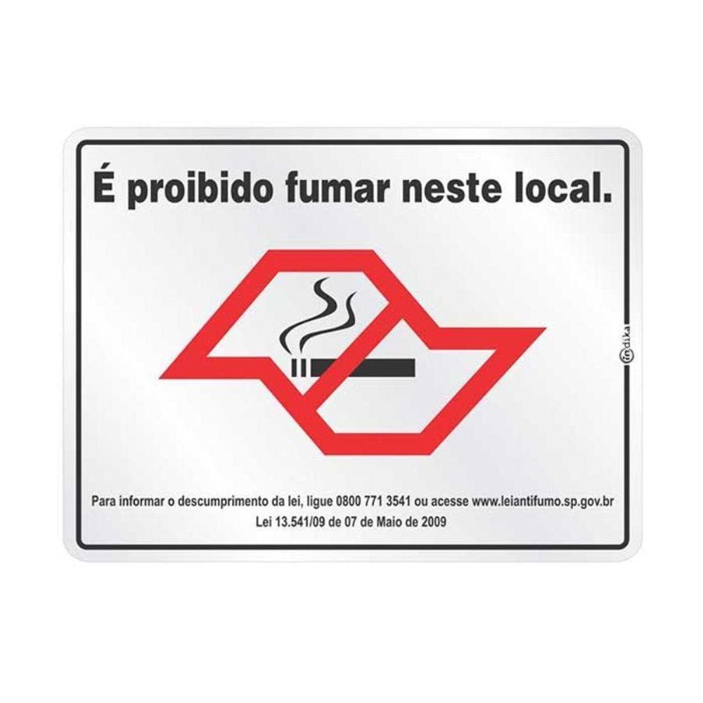 Placa sinalizacao aluminio proibido fumar | Extra Placa sinalizacao aluminio proibido fumar | Extra
