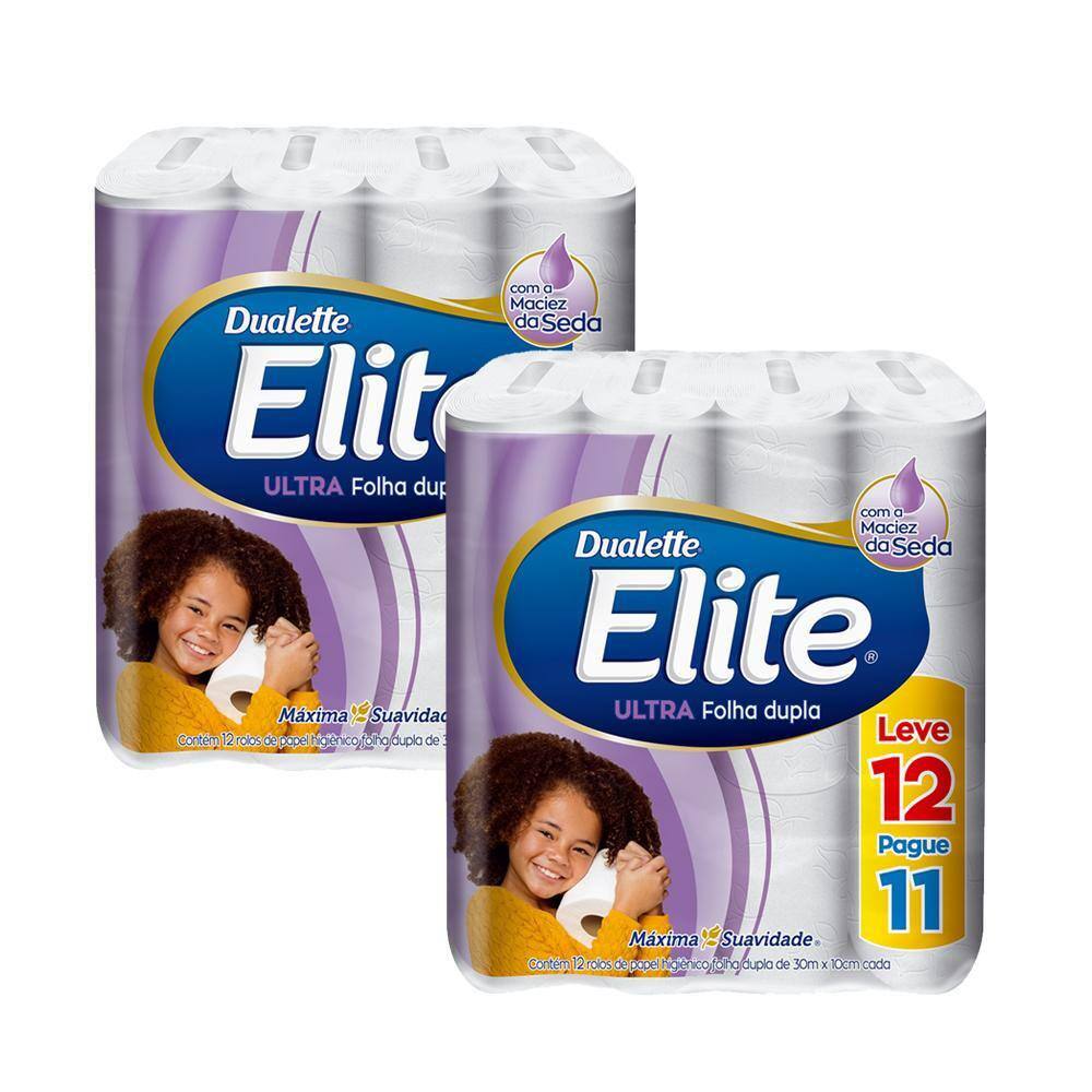 Papel Higienico Folha Dupla Elite 24 Rolos Extra Extra