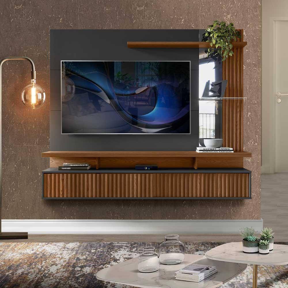 Painel ripado com espelho mais rack | Extra