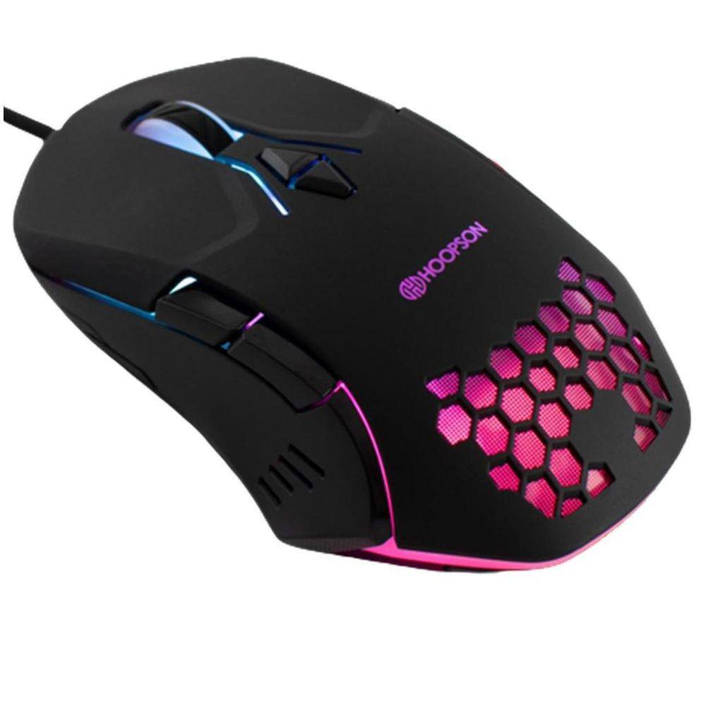 Mouse gamer usb 2400dpi rgb 7 botoes ergonomico liba preto | Extra