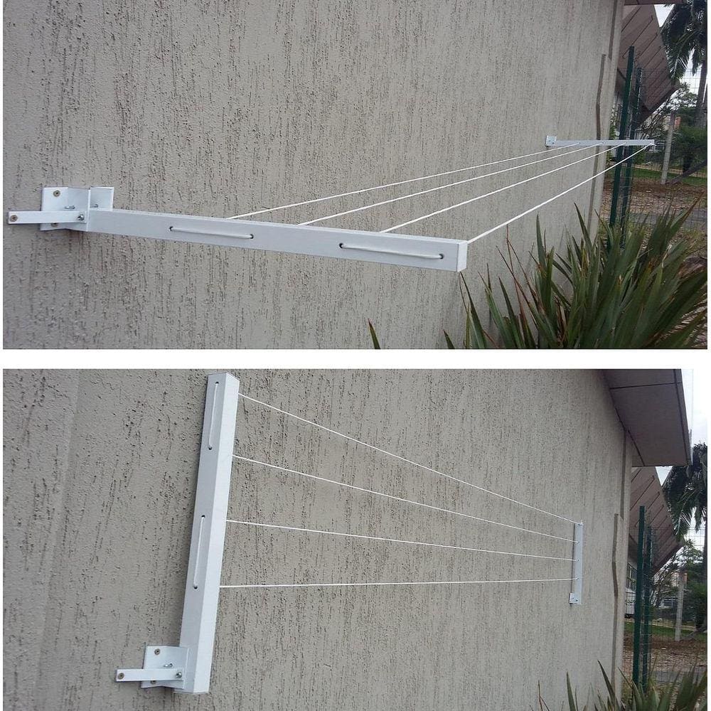 Varal roupa parede polimax com 5 cordas maxeb | Extra