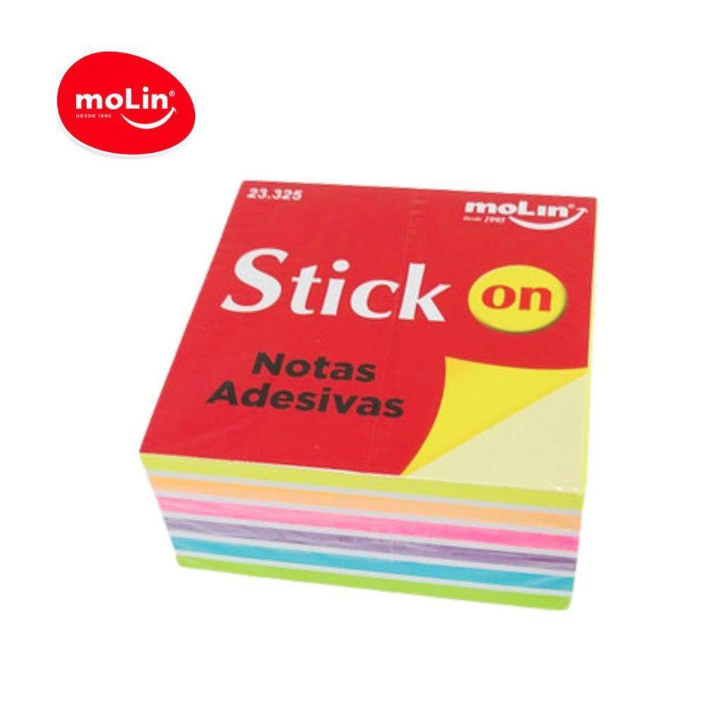 Bloco de notas adesivas neon 38x51 200 folhas cores sortidas molin | Extra Bloco de notas adesivas neon 38x51 200 folhas cores sortidas molin | Extra