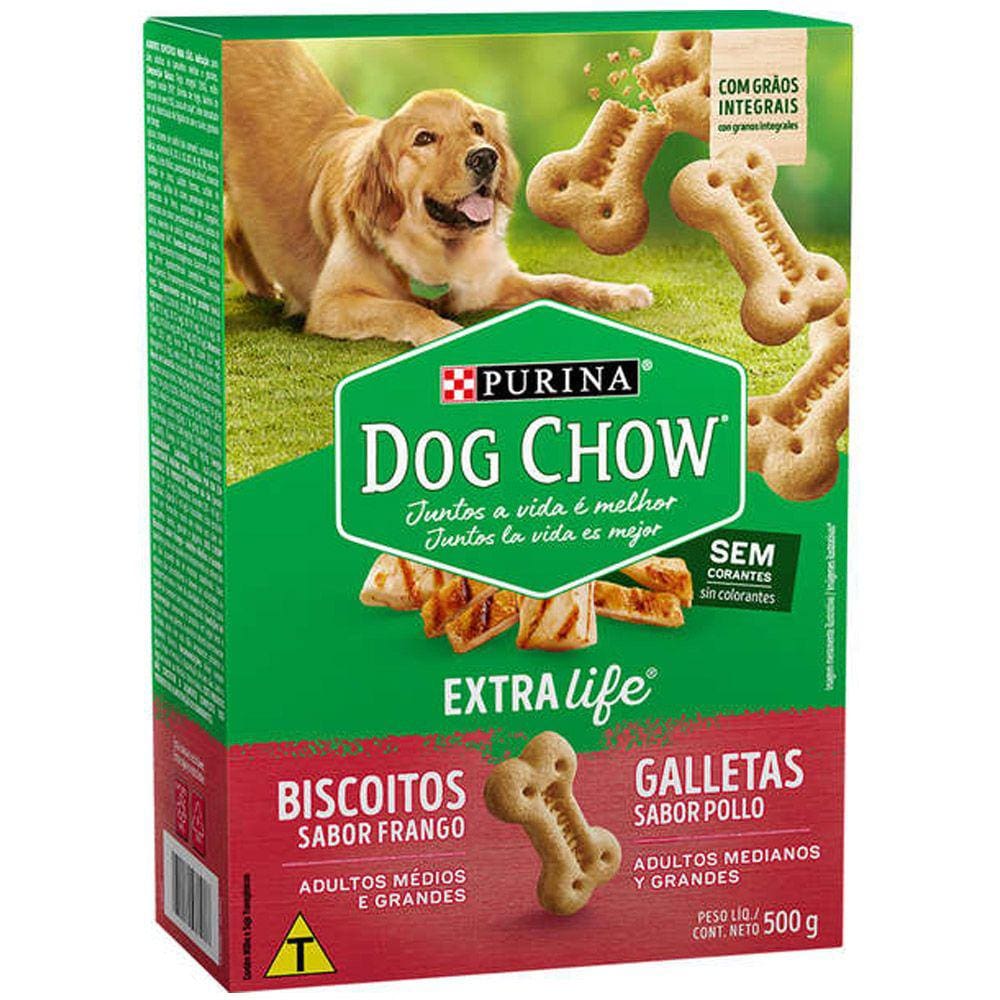 Biscoito nestle purina dog chow extra life duo frango e espinafre todos ...
