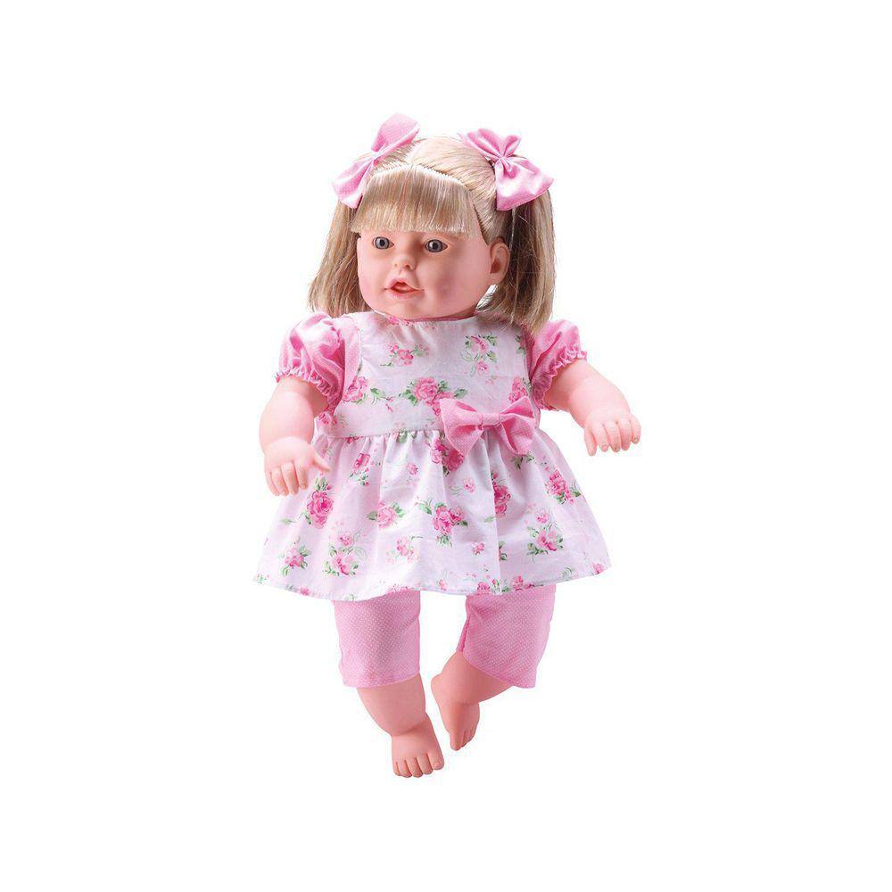 Boneca grande mariana negra bebezao 56 cm bee toys | Extra