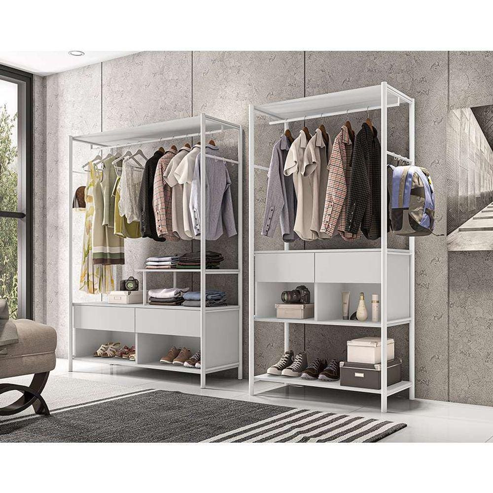 Guarda roupa closet modulado barcelona artefamol | Extra