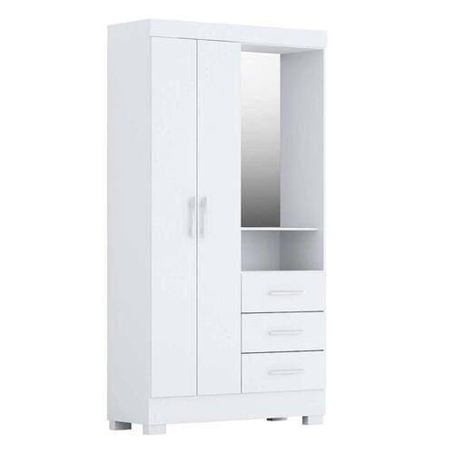 guarda-roupa solteiro com espelho emily flex 2 pt | Extra