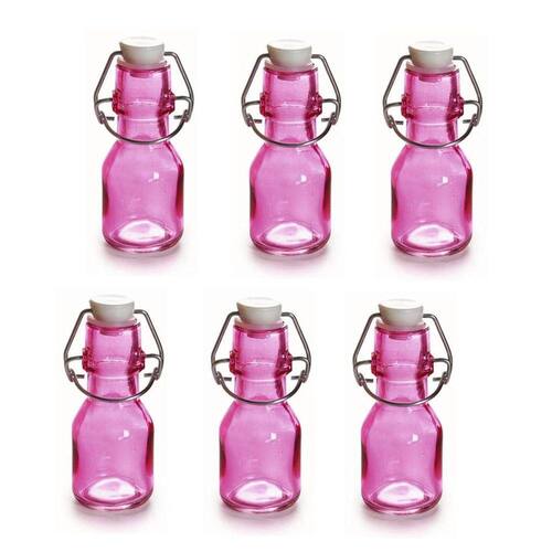 Garrafa de Vidro Rosa Translúcida 65ml com Fecho | Extra