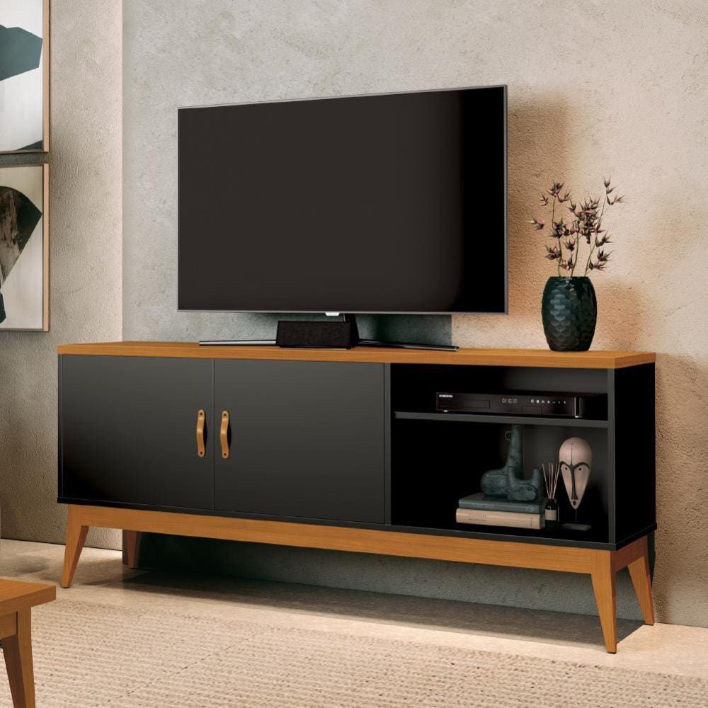 Rack bancada para sala tv ate 60 polegadas star cedro preto | Extra