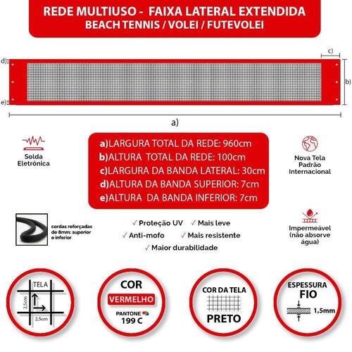 Rede Multiuso Zaka Volei Beach Futevolei | Extra