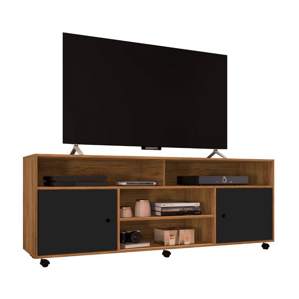 Rack tv sala mdf fendi nature 180cm com rodinhas | Extra