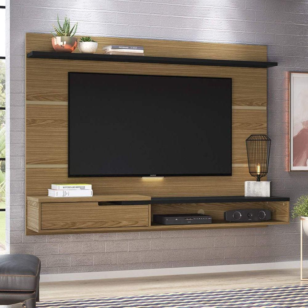 Painel tv preto com espelho 50 polegadas | Extra