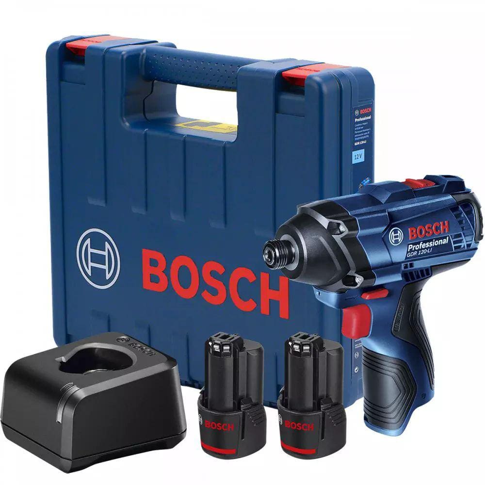 Kit bosch parafusadeira furadeira gsb 120 li e chave impacto gdr 120 li ...