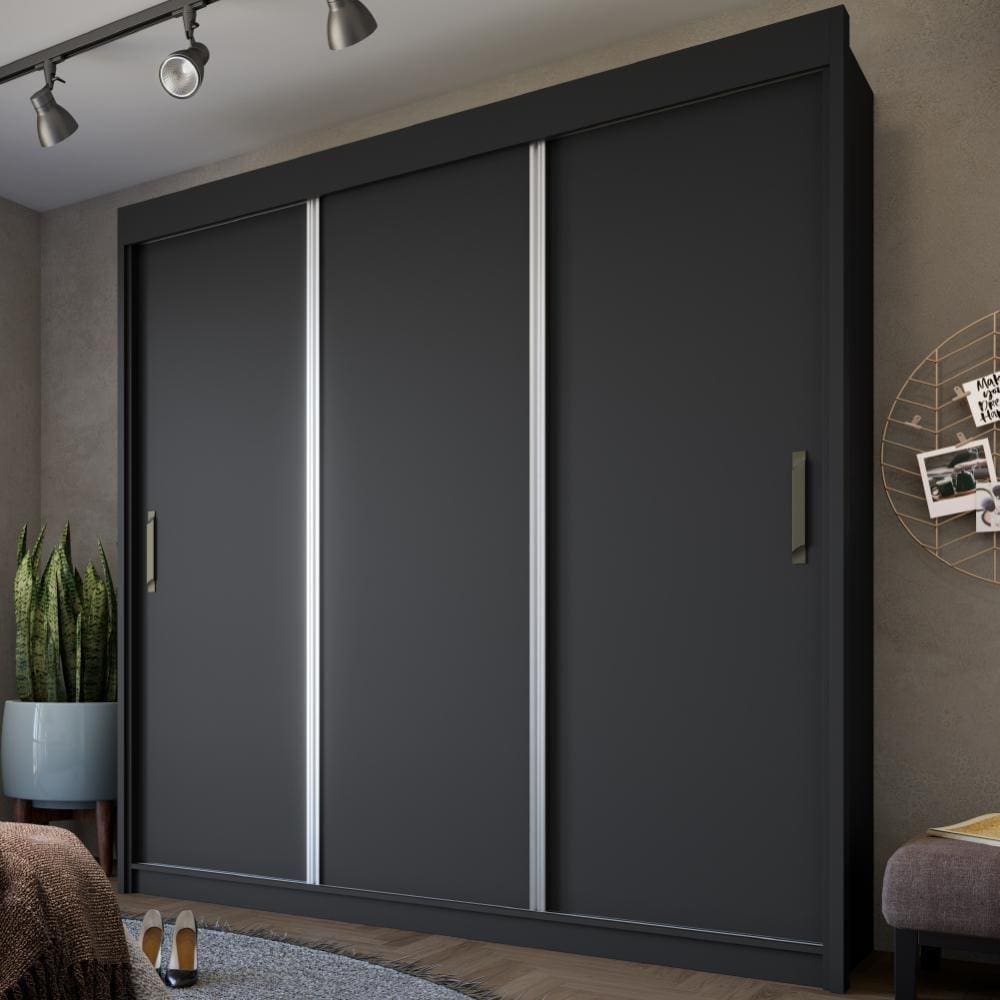 Guarda roupa porta correr preto casal | Extra