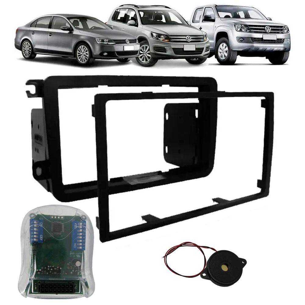 Moldura painel 2 din interface comando volante vw jetta passat amarok autoplast eatech | Black ...