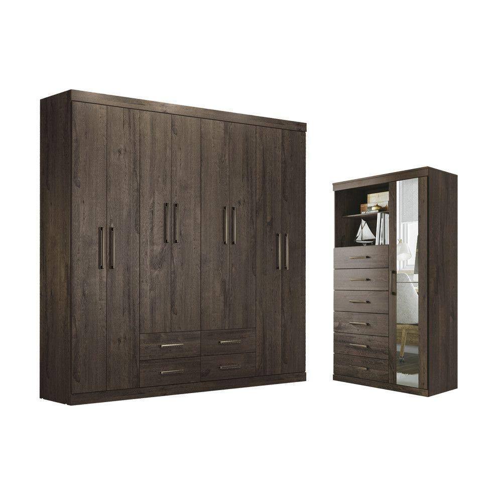 Guarda roupa 8 porta espelho e comoda | Extra