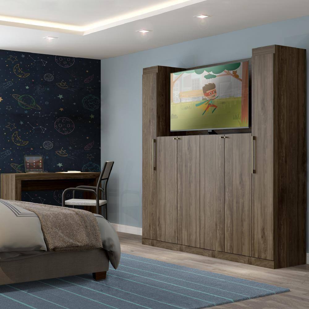 Guarda roupa solteiro como espaco tv | Extra