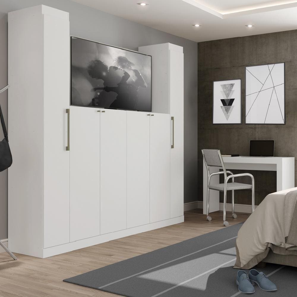 Guarda roupa solteiro como espaco tv | Extra