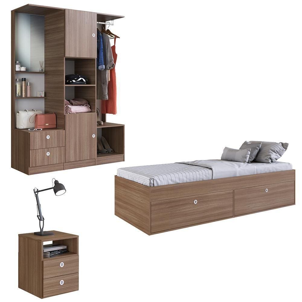 Guarda roupa embutido com 2 cama de solteiro | Extra
