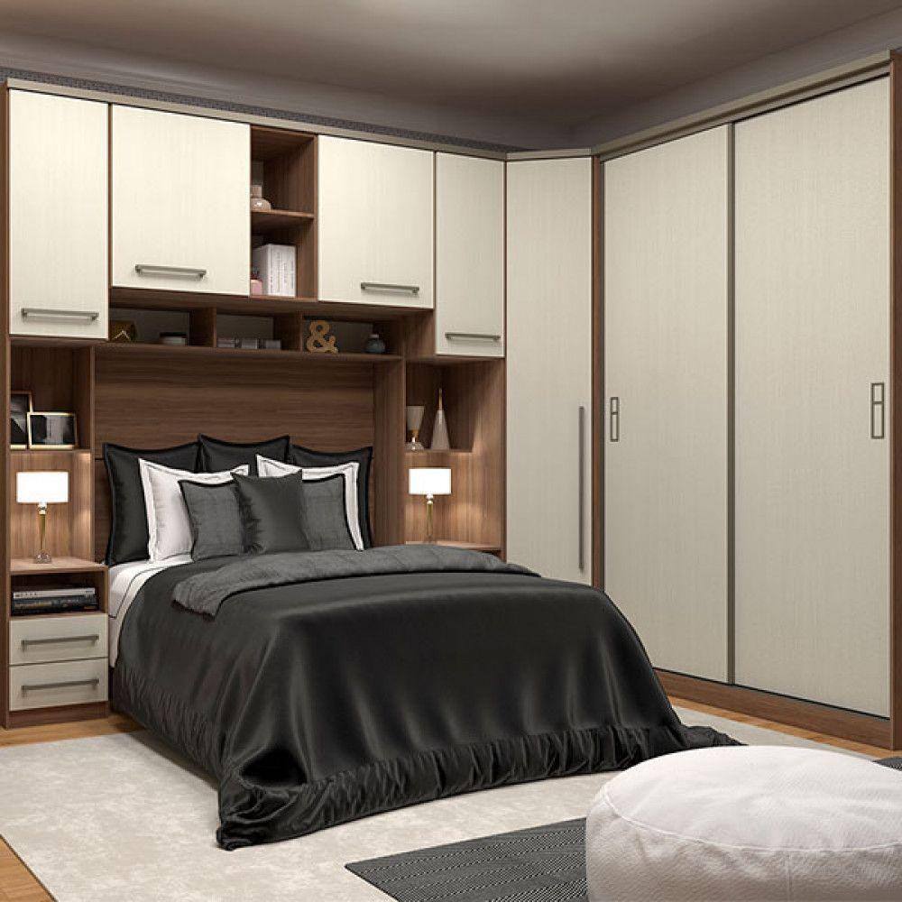 Guarda roupa modulado de canto com espelho 9porta 10 gaveta vanilla com ...